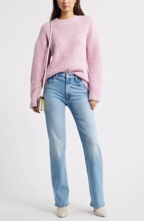 OPEN EDIT Oversized Fuzzy Knit Sweater - Purple Pastel