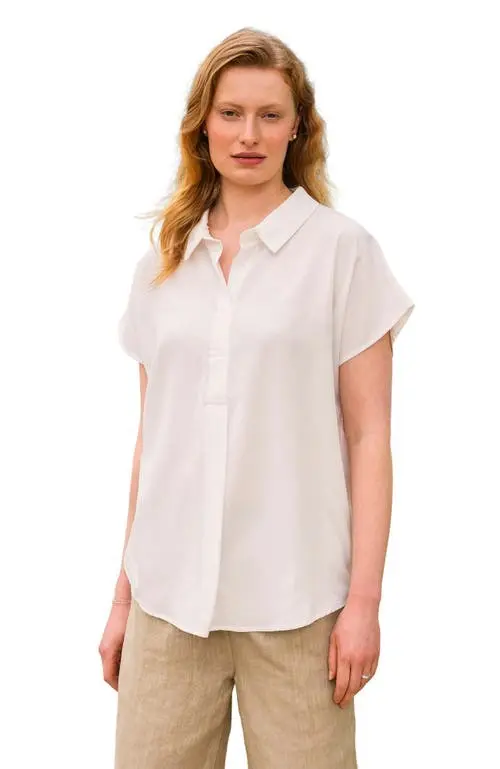 CELTIC & CO. Collared Short Sleeve Blouse