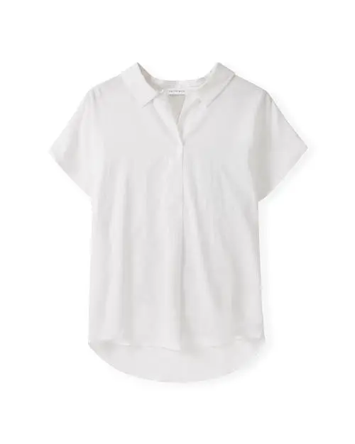 CELTIC & CO. Collared Short Sleeve Blouse