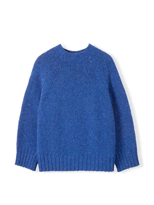 CELTIC & CO. Kilcarra Tweed Funnel Neck Sweater