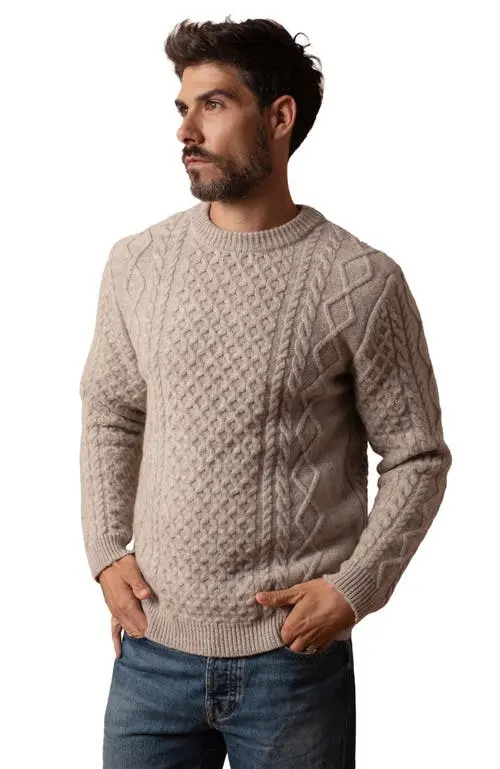 CELTIC & CO. Cable Knit Merino Wool Sweater