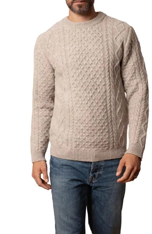 CELTIC & CO. Cable Knit Merino Wool Sweater
