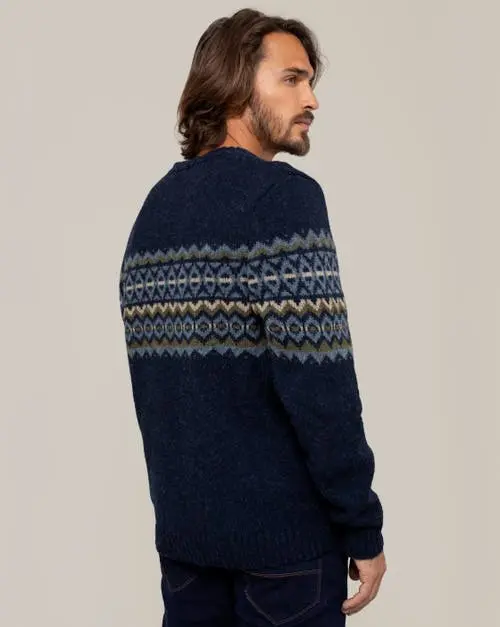 CELTIC & CO. Fair Isle Pattern Crew-neck Sweater
