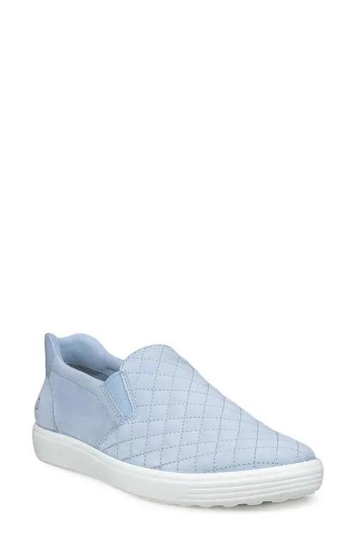 Ecco Soft 7 Quilted Slip-on Sneakers - Dusty Blue/dusty Blue