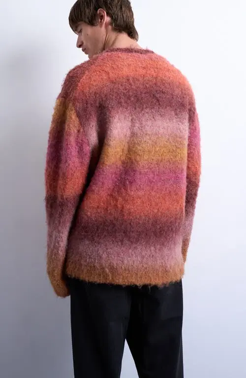 Topman Oversized Ombré Stripe Cardigan