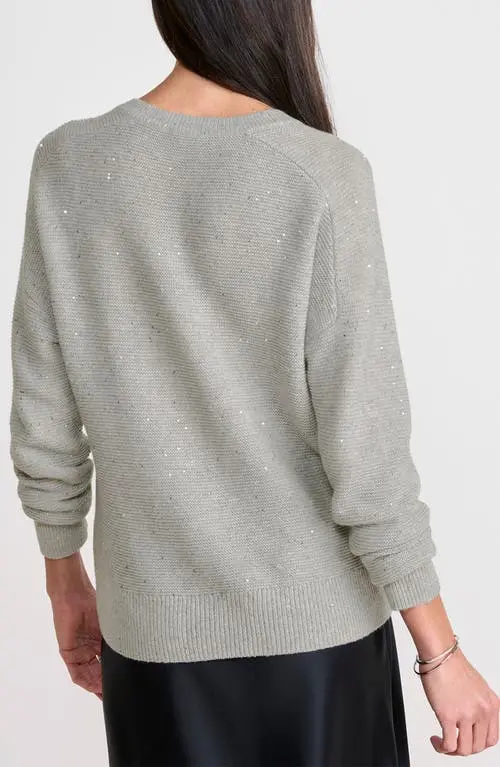 Vineyard Vines Sequin Accent Wool & Cashmere V-neck Sweater