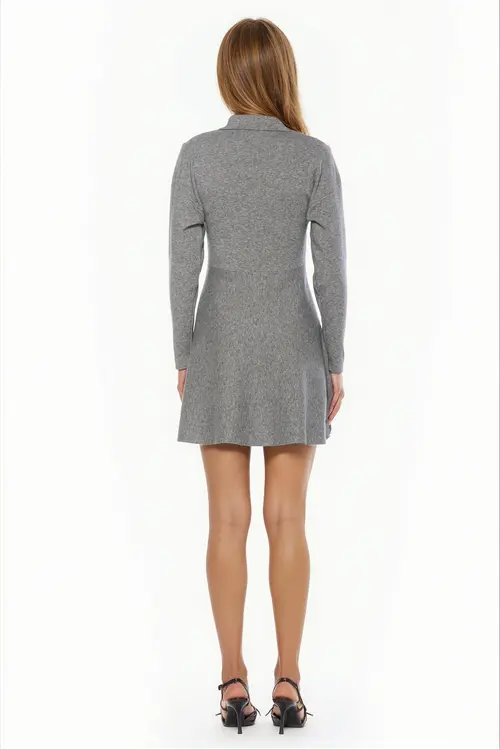 ALEXIA ADMOR Fit And Flare Mini Dress - Heather Grey