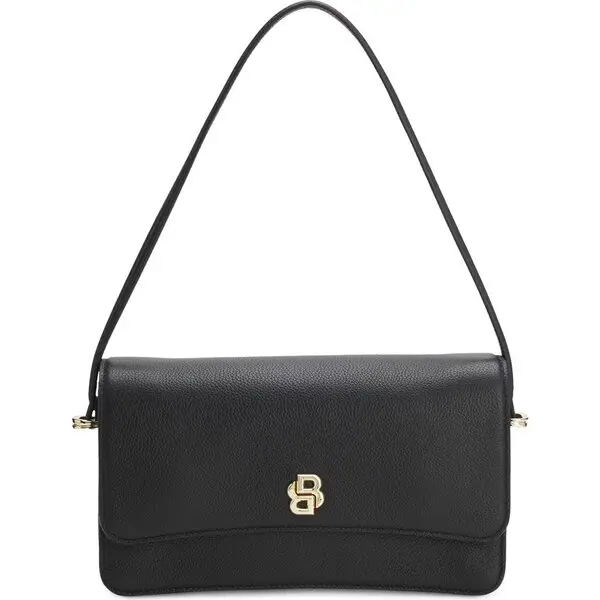 Hugo Beyond Leather Shoulder Bag - Black