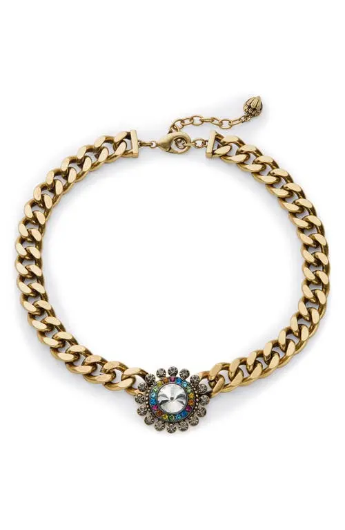 Kurt Geiger Octavia Curb Chain Collar Necklace - Brass/multi