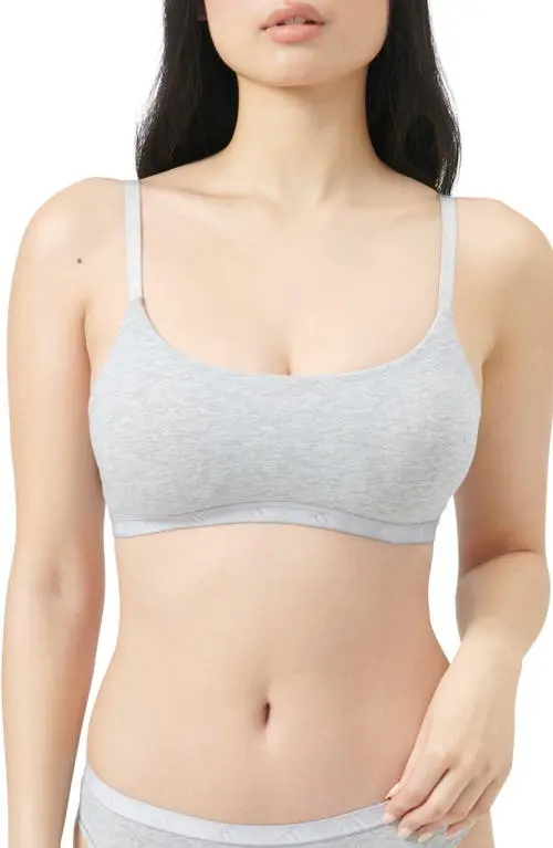 ADIDAS ORIGINALS Essentials Cotton Blend Scoop Bralette - Medium Heather Grey