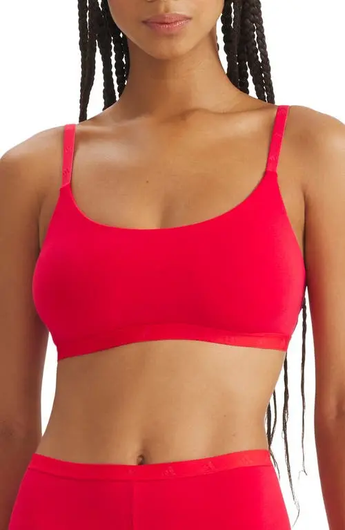 ADIDAS ORIGINALS Essentials Cotton Blend Scoop Bralette - Pure Ruby