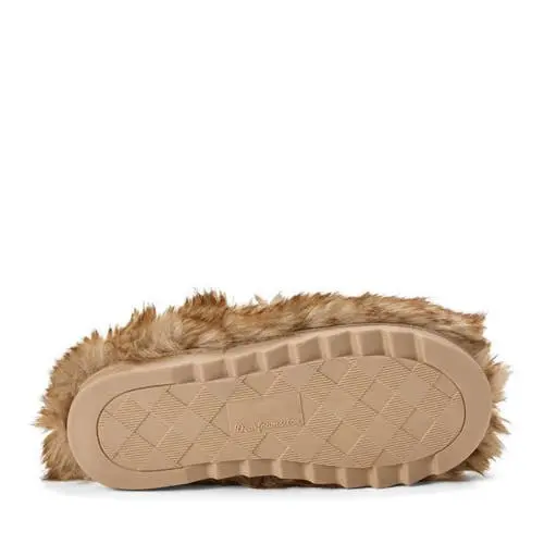 DEARFOAMS Annabelle Embellished Pile Clog Slippers - Natural