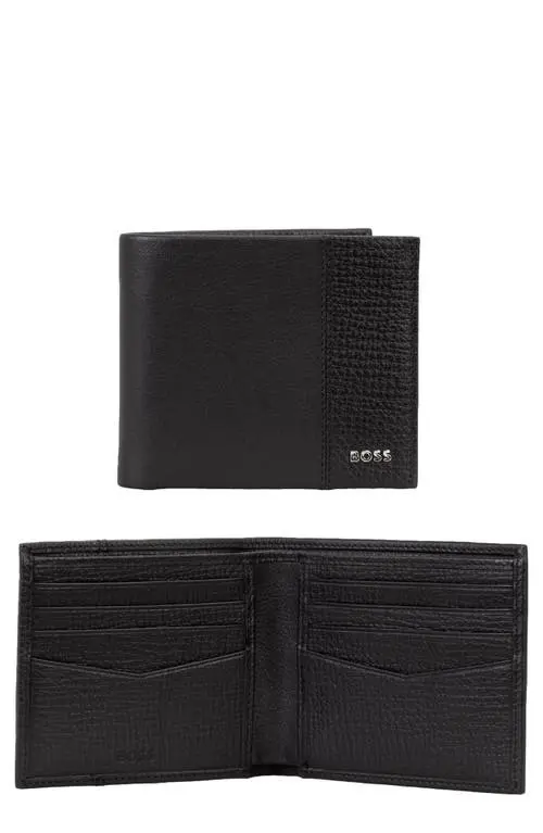 Hugo New Crosstown Leather Bifold Wallet - Black