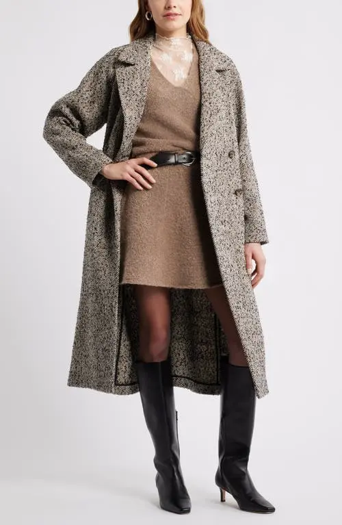 Treasure & Bond Herringbone Tweed Double-breasted Coat