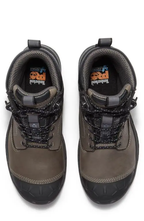 Timberland 6" Boondock Ultralight Csa Composite Toe Waterproof Work Boots - Medium Grey Fullgrain Black