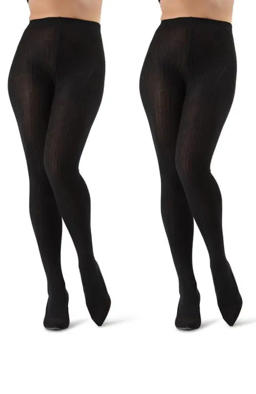 MEMOI 2-pack Rib Sweater Tights