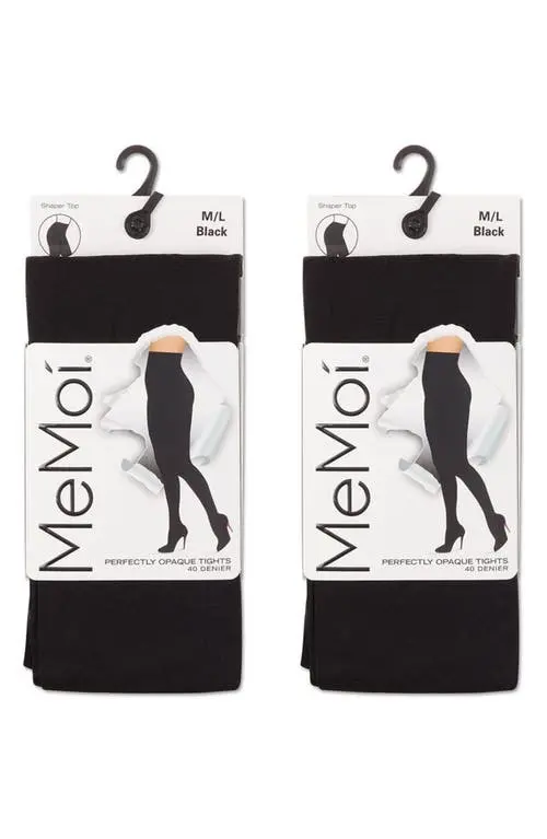 MEMOI 2-pack Opaque Tights - Black