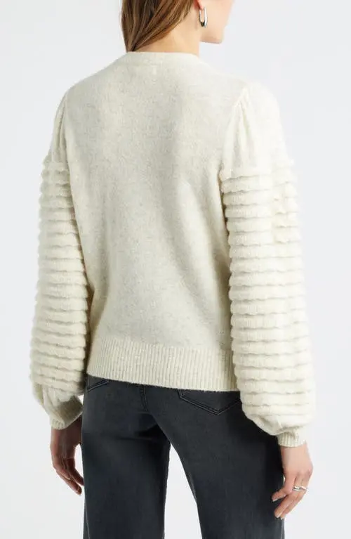 Treasure & Bond Scalloped Crewneck Sweater - Ivory Dove