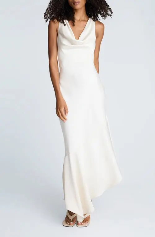 KENNETH COLE Asymmetric Sleeveless Cowl Neck Maxi Dress