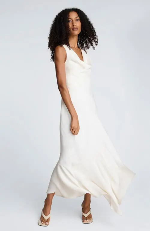 KENNETH COLE Asymmetric Sleeveless Cowl Neck Maxi Dress