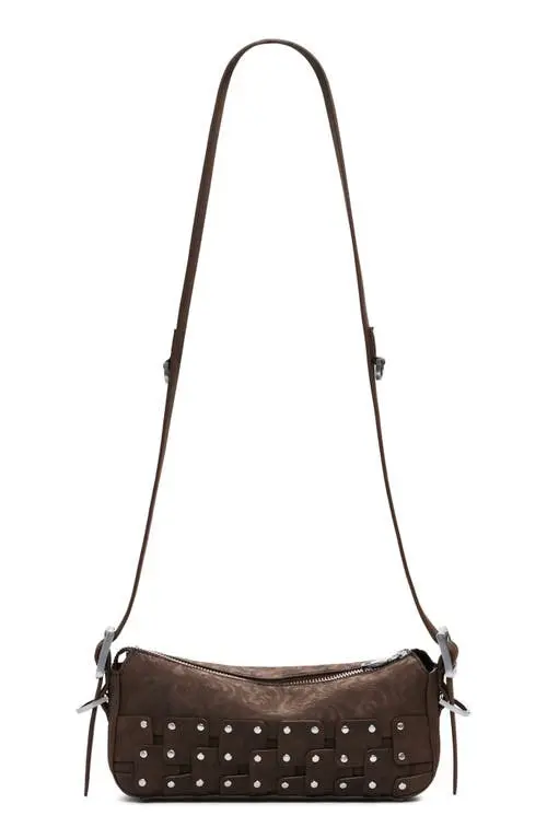Desigual Studded Patchwork Faux Leather Baguette Bag