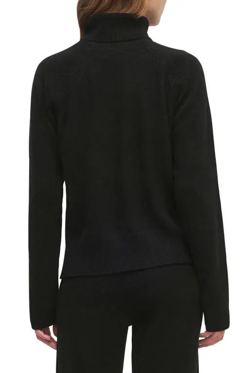 FAVORITE DAUGHTER Cashmere Turtleneck Sweater - Black