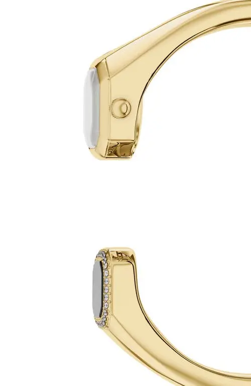 Fossil Harlow Onyx & Crystal Bangle Bracelet Watch