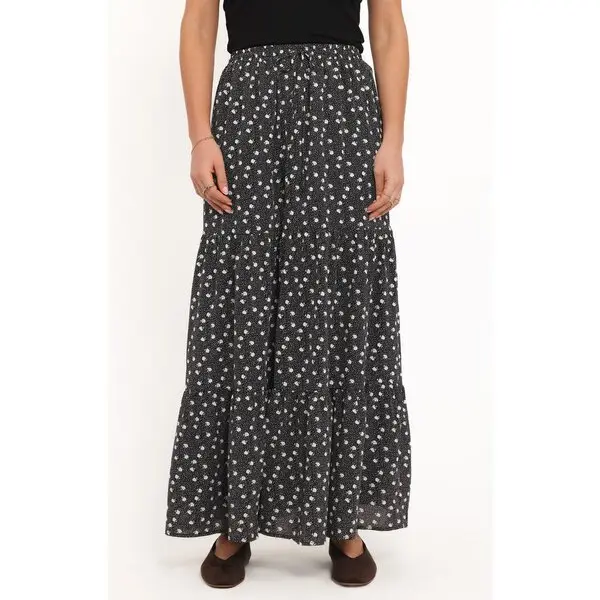 PETAL & PUP Floral Tiered Maxi Skirt