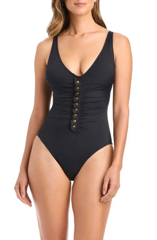 BLEU BY ROD BEATTIE Snap One-piece Swimsuit - Black