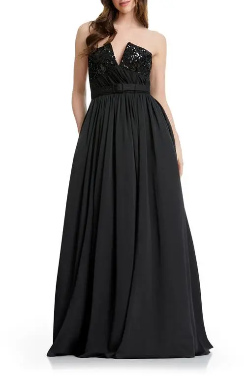 Dress The Population Sequin Detail Strapless Gown