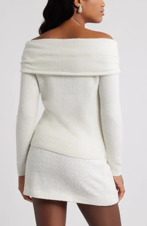 OPEN EDIT Twisted Collar Sweater - Ivory