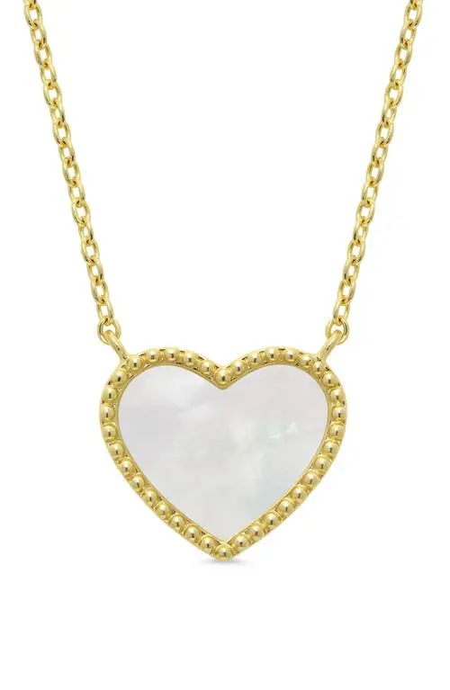 LILY NILY Mother Of Pearl Heart Pendant Necklace - Gold