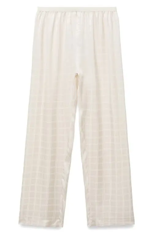 Mango Check Pajama Pants - Ivory White