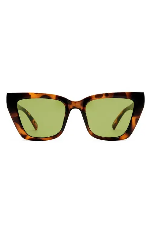 Le Specs Le Coeur 53mm Cat Eye Sunglasses - Dark Tort/moss Mono