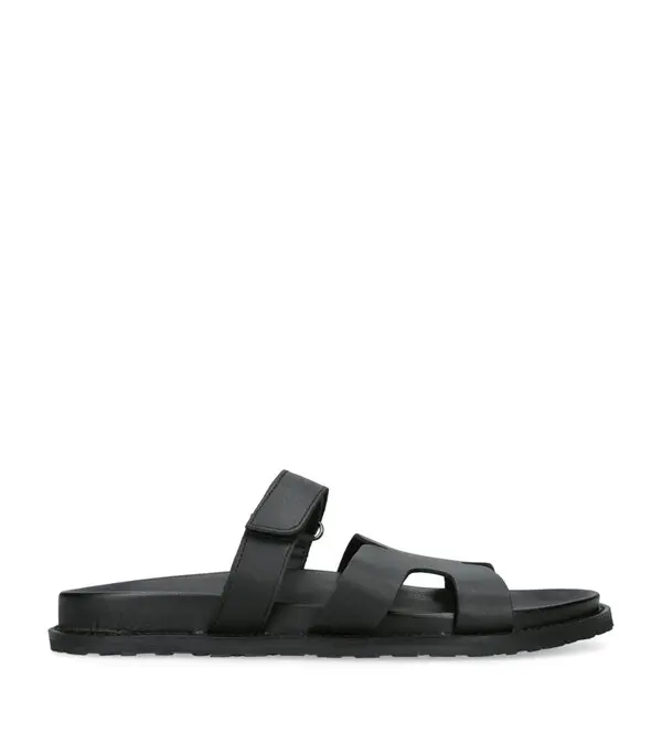 Steve Madden Suede Manu Slides - Black