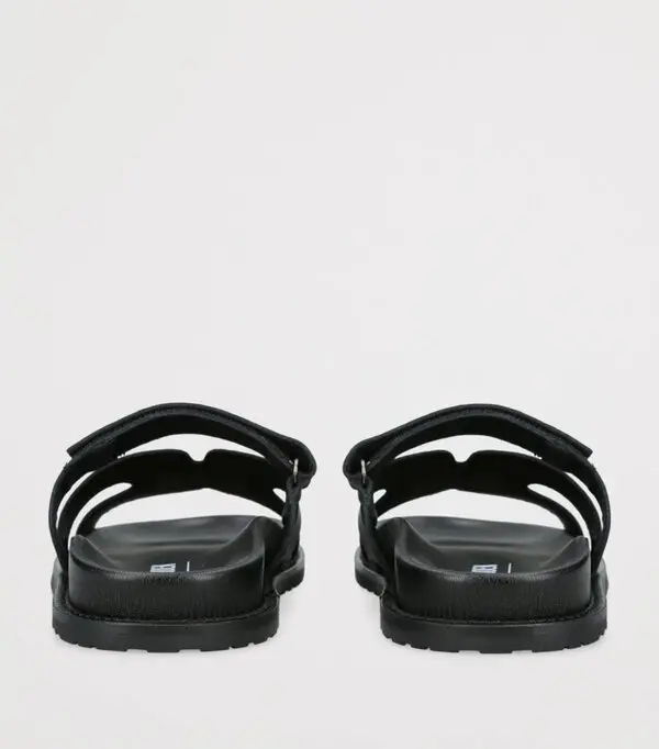 Steve Madden Suede Manu Slides - Black