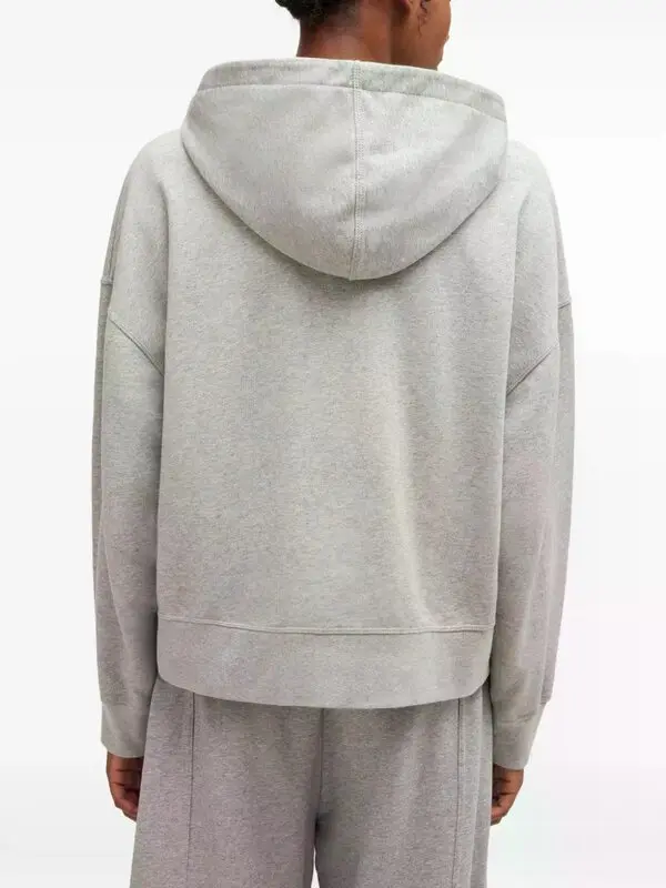 GANNI Logo-print Zip-up Hoodie - Grey