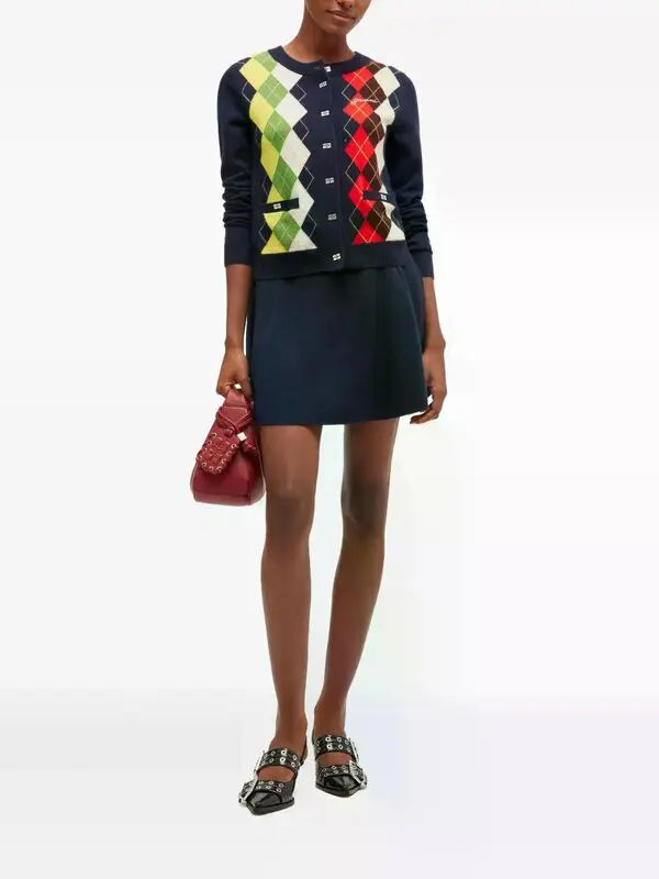 GANNI Cashmere Wool Mini Skirt - Blue