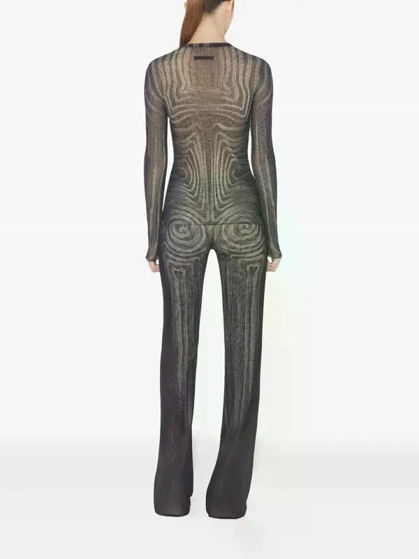 JEAN PAUL GAULTIER Printed Long-sleeved T-shirt - Black