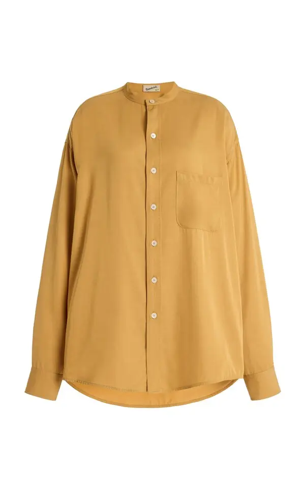 SANDERLAK Oversized Draped Viscose Poplin Shirt