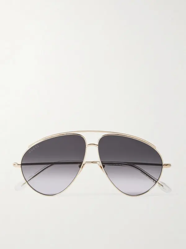 Gucci Fashion Show Aviator-style Sunglasses - Gold