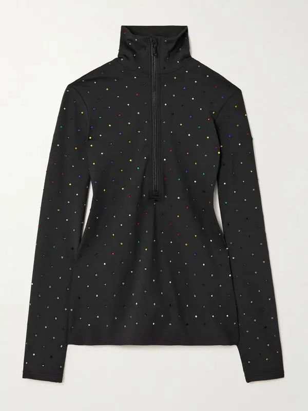 Goldbergh Clair Crystal-embellished Half-zip Top