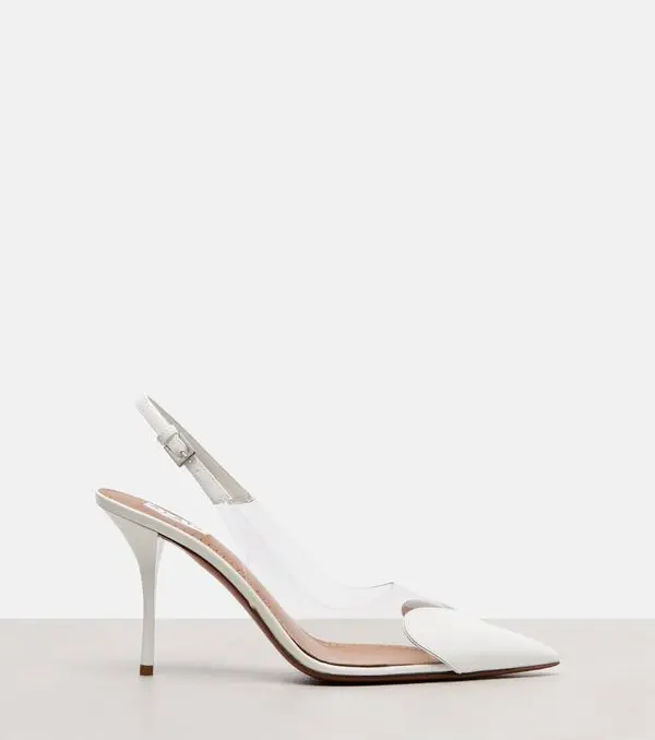 Alaïa Le Cour 90 Patent Leather Slingback Pumps - White