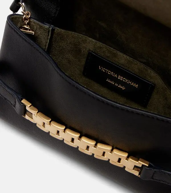 Victoria Beckham Chain Mini Leather Shoulder Bag - Black