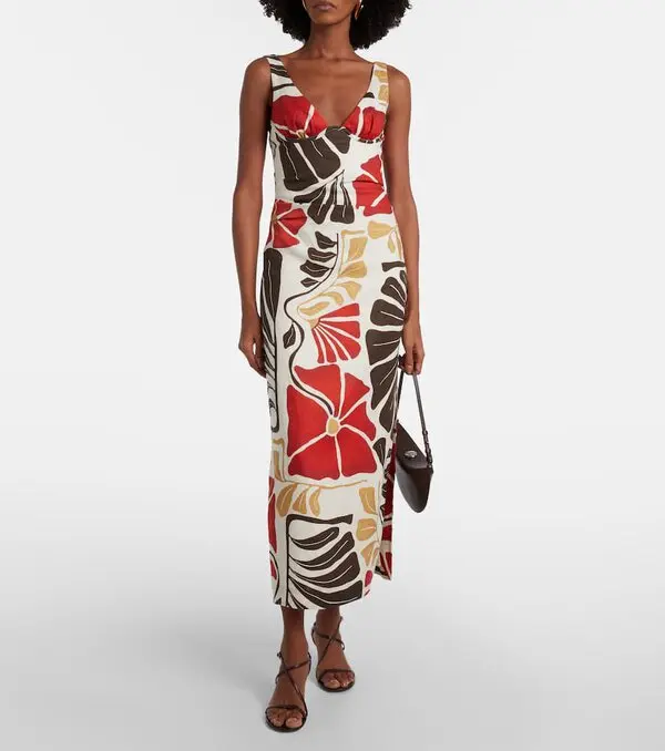 SIR. Julietta Floral Linen Midi Dress - Multicoloured