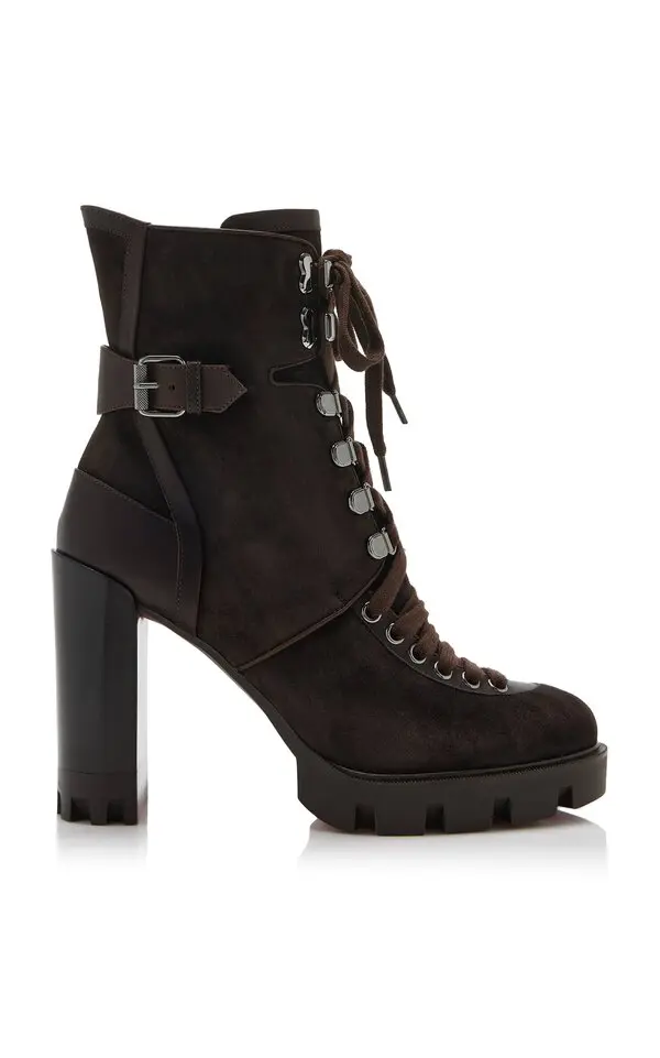 CHRISTIAN LOUBOUTIN New Macademia 100mm Ankle Boots - Brown