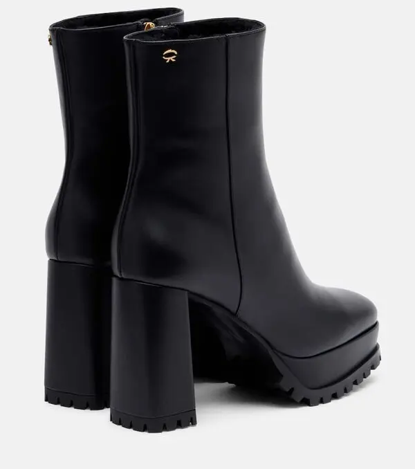GIANVITO ROSSI Leather Platform Ankle Boots
