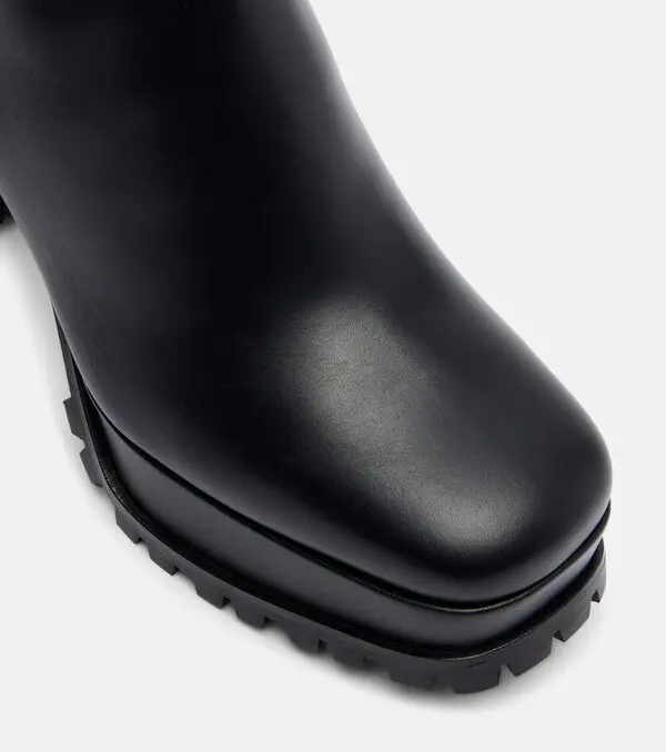 GIANVITO ROSSI Leather Platform Ankle Boots