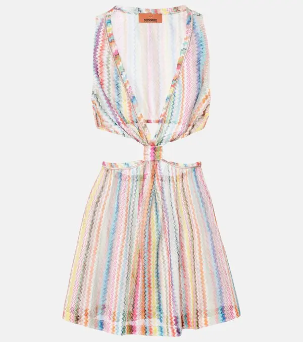 Missoni Zigzag Cutout Minidress - Multicoloured