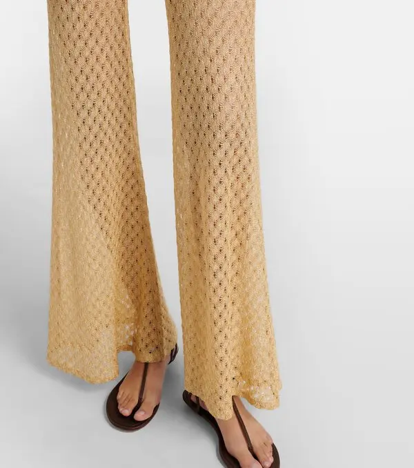 Missoni Open-knit Lamé Flared Pants - Gold